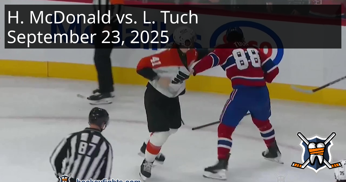 Hunter McDonald vs. Luke Tuch, September 23, 2025 - Philadelphia Flyers ...