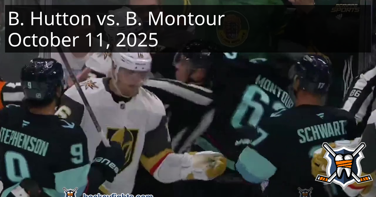 Ben Hutton vs. Brandon Montour, October 11, 2025 - Vegas Golden Knights ...