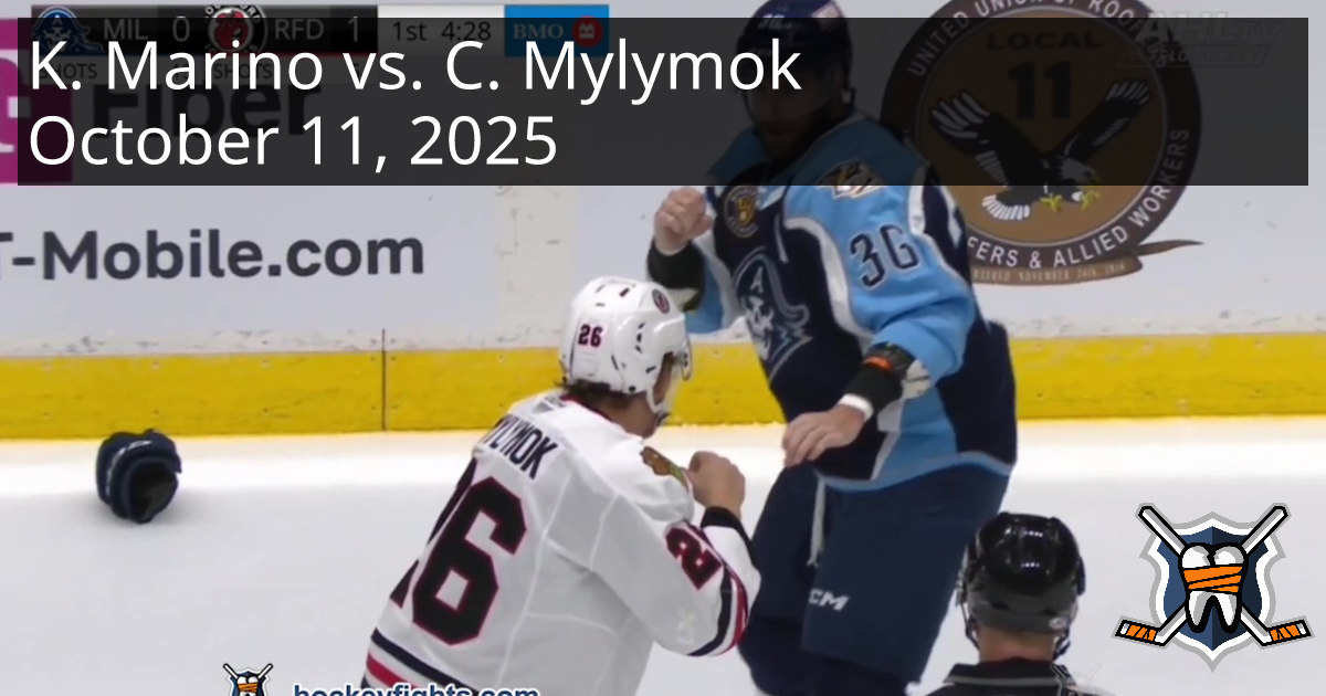 Kyle Marino vs. Connor Mylymok, October 11, 2025 - Milwaukee Admirals ...