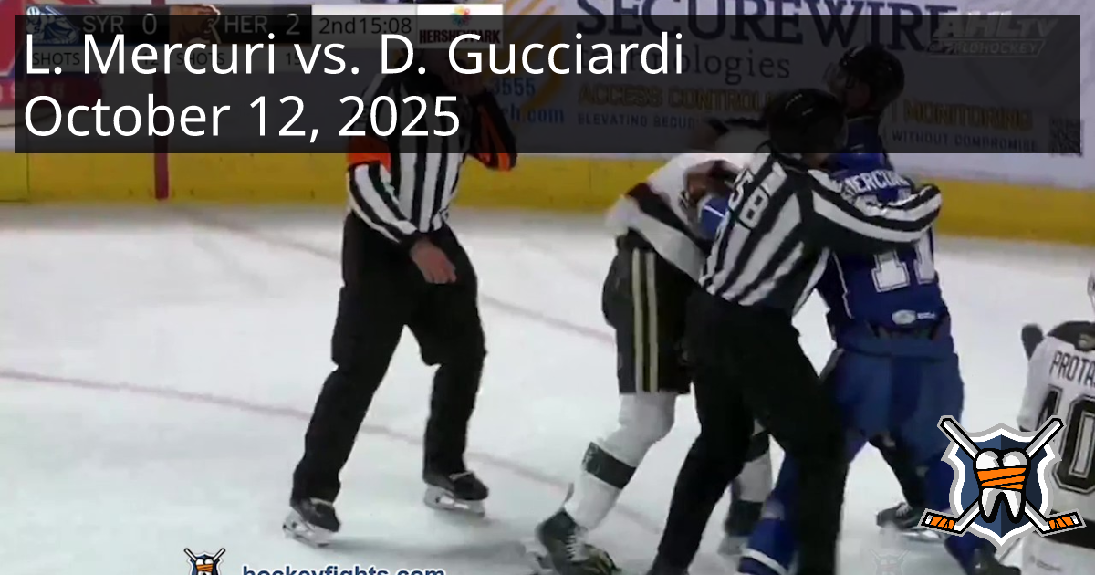 Lucas Mercuri vs. David Gucciardi, October 12, 2025 - Syracuse Crunch ...