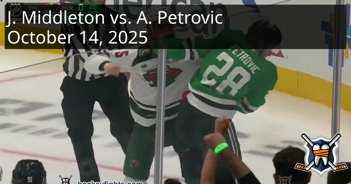 Jacob Middleton vs. Alex Petrovic, October 14, 2025 - Minnesota Wild vs ...