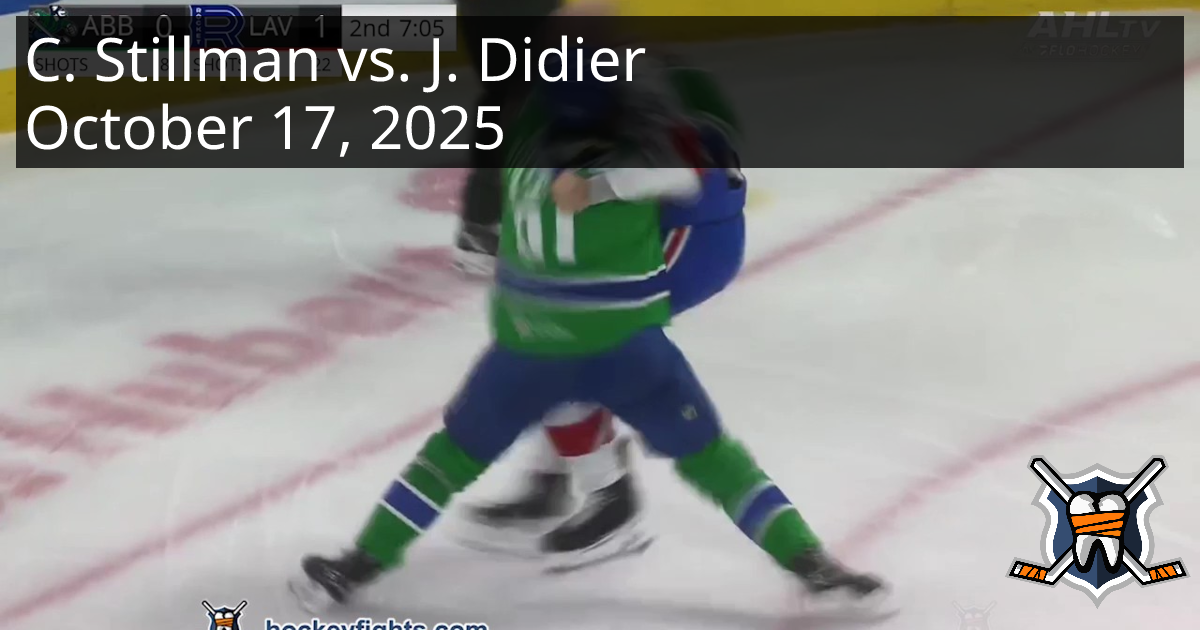 Chase Stillman vs. Josiah Didier, October 17, 2025 - Abbotsford Canucks ...