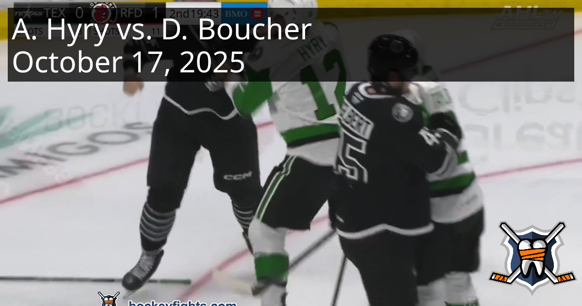 Arttu Hyry vs. Dillon Boucher, October 17, 2025 - Texas Stars vs ...