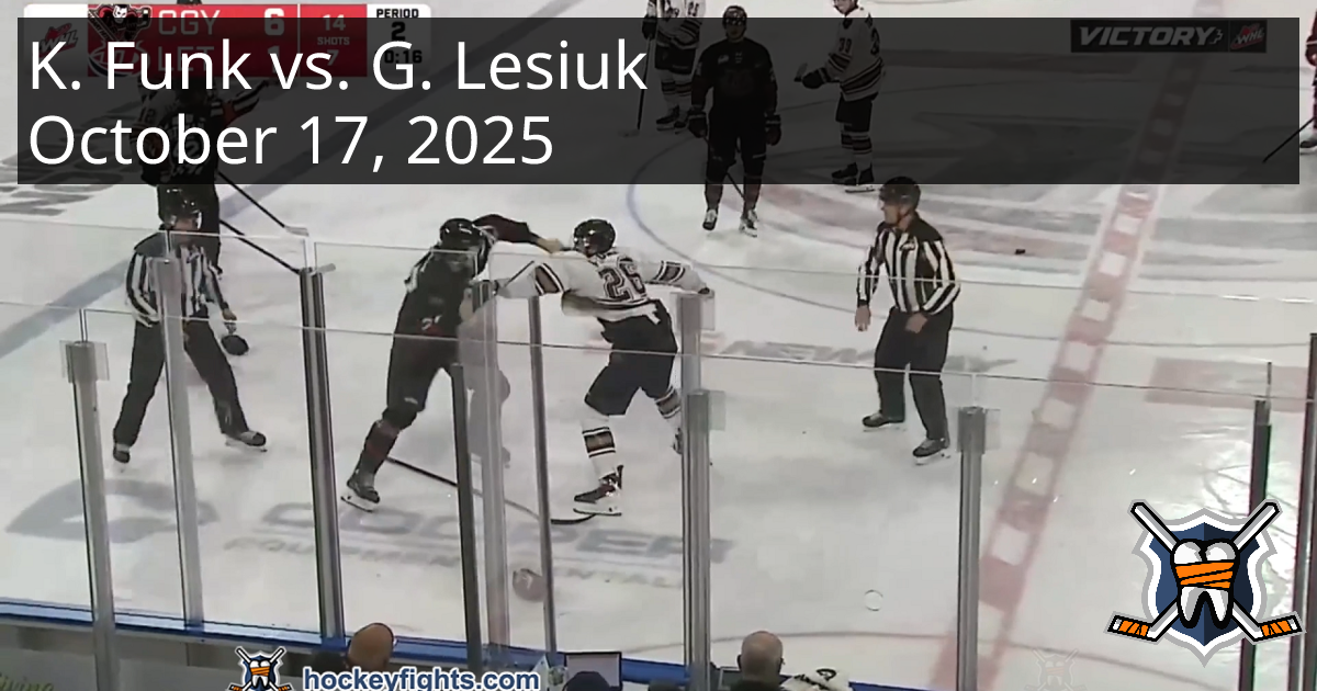 Koy Funk vs. Gavin Lesiuk, October 17, 2025 - Calgary Hitmen vs ...