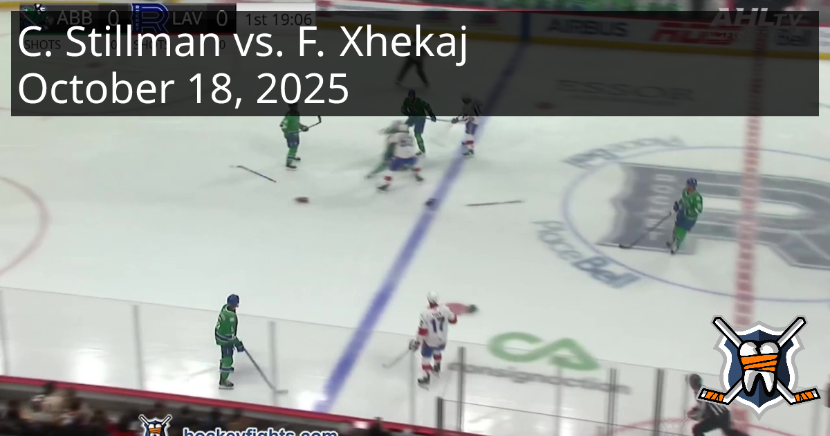 Chase Stillman vs. Florian Xhekaj, October 18, 2025 - Abbotsford ...