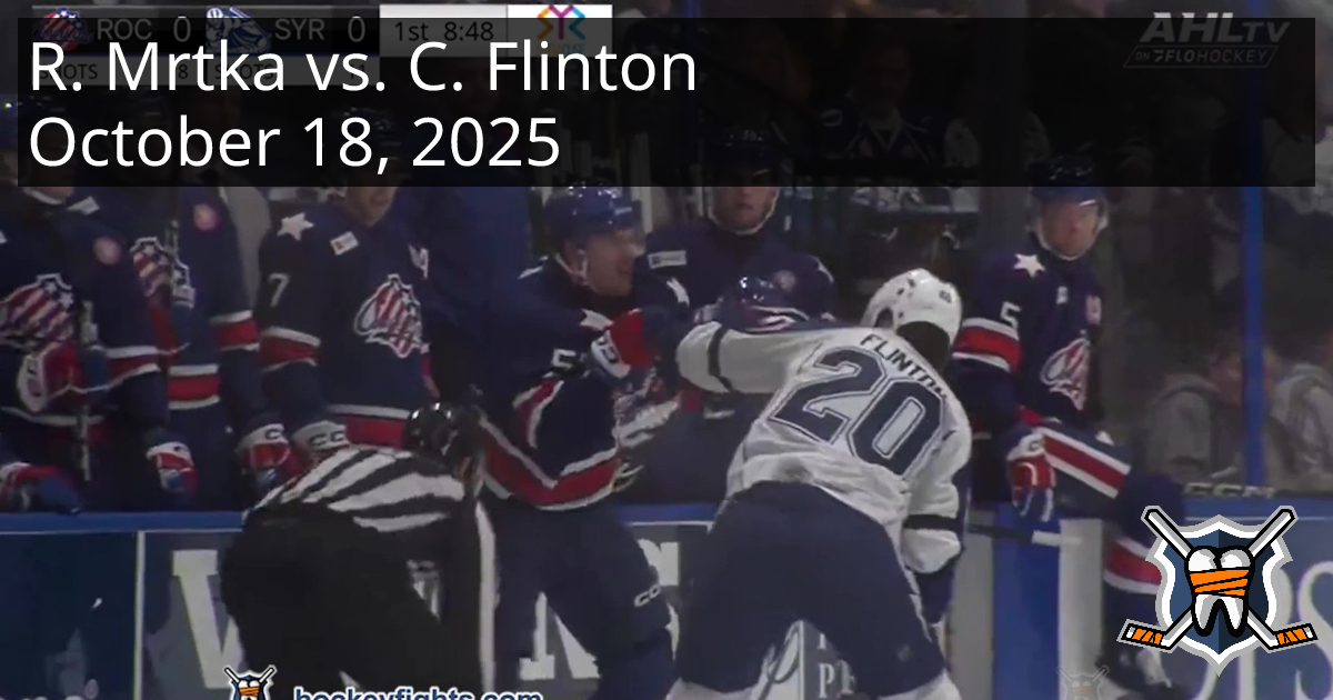 Radim Mrtka vs. Cooper Flinton, October 18, 2025 - Rochester Americans ...