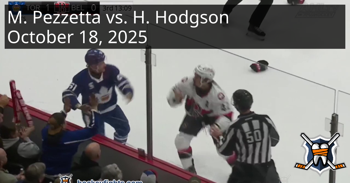 Michael Pezzetta vs. Hayden Hodgson, October 18, 2025 - Toronto Marlies ...