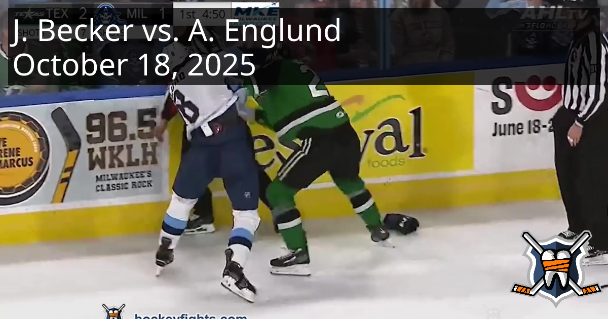 Jack Becker vs. Andreas Englund, October 18, 2025 - Texas Stars vs ...