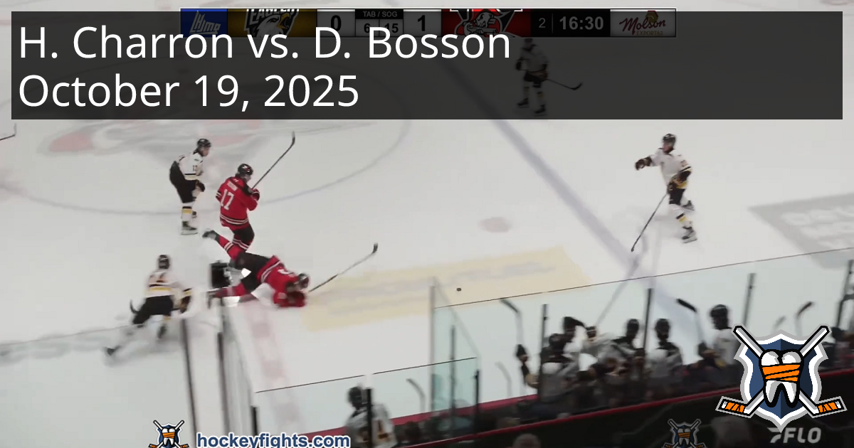 Hugo Charron vs. David Bosson, October 19, 2025 - Cape Breton Eagles vs ...