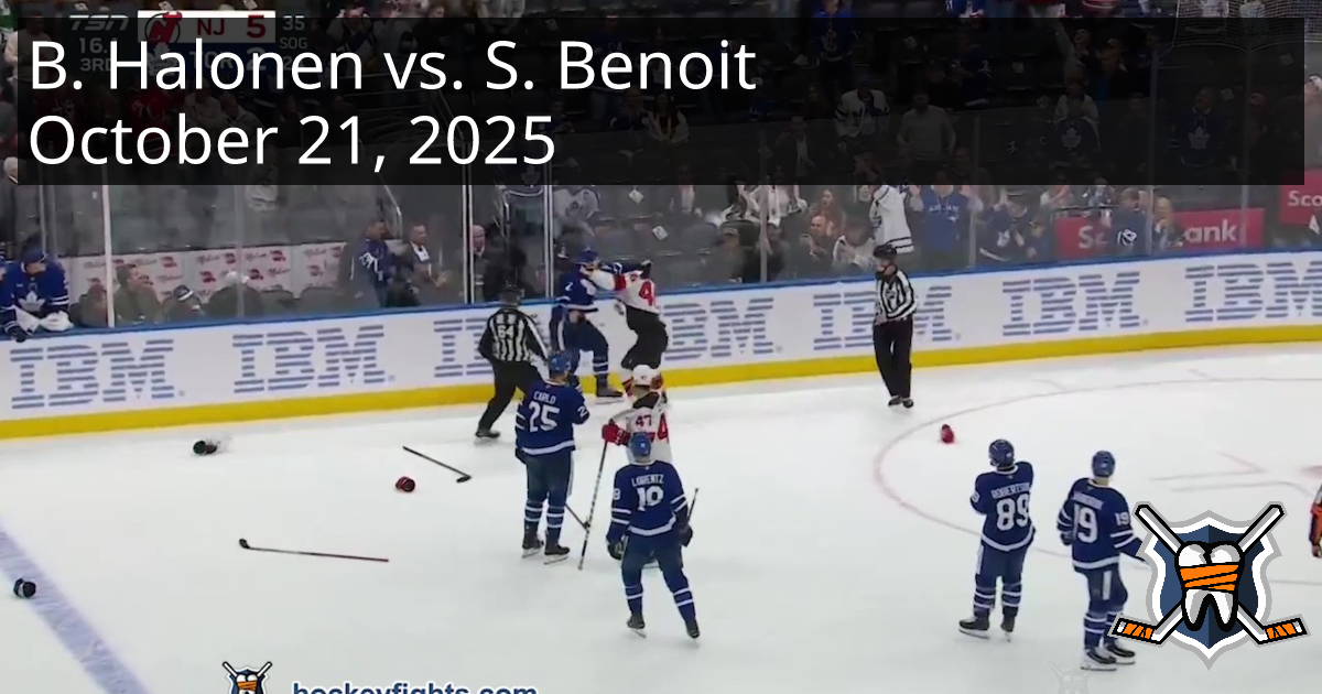 Brian Halonen vs. Simon Benoit, October 21, 2025 - New Jersey Devils vs ...
