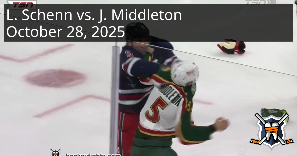Luke Schenn vs. Jacob Middleton, October 28, 2025 - Winnipeg Jets vs ...