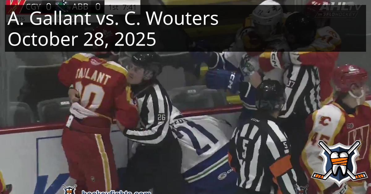 Alex Gallant vs. Chase Wouters, October 28, 2025 - Calgary Wranglers vs ...