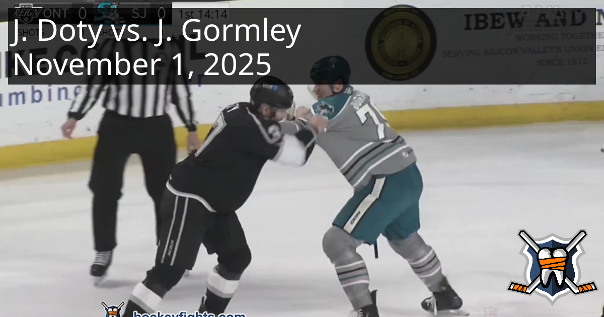 Jacob Doty vs. John Gormley, November 1, 2025 - Ontario Reign vs. San ...