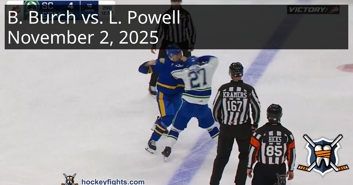 Brock Burch vs. Luke Powell, November 2, 2025 - Swift Current Broncos ...