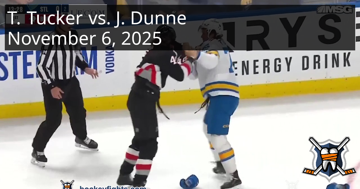Tyler Tucker vs. Josh Dunne, November 6, 2025 - St Louis Blues vs ...