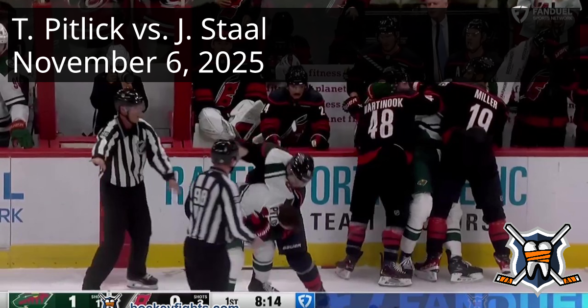 Tyler Pitlick vs. Jordan Staal, November 6, 2025 - Minnesota Wild vs ...
