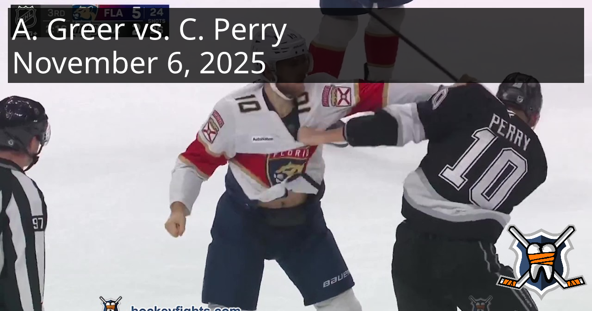 A.J. Greer vs. Corey Perry, November 6, 2025 - Florida Panthers vs. Los ...