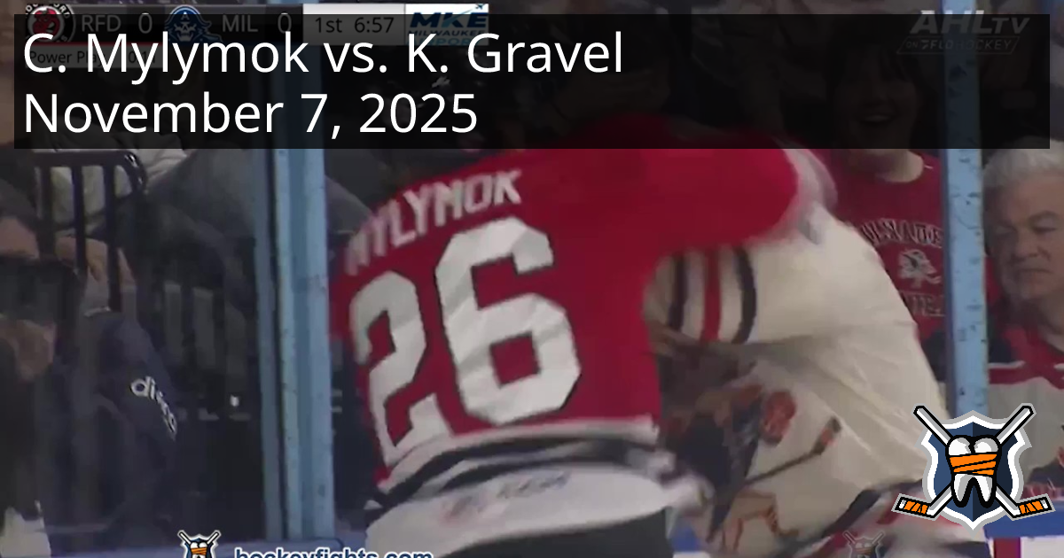 Connor Mylymok vs. Kevin Gravel, November 7, 2025 - Rockford IceHogs vs ...