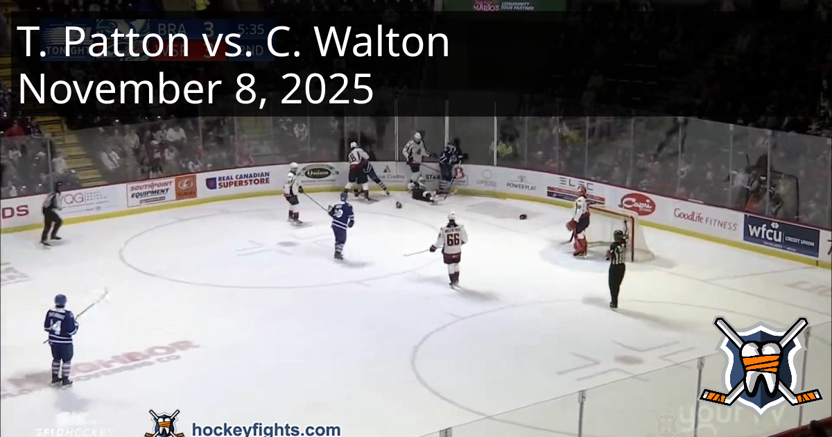 Troy Patton vs. Conor Walton, November 8, 2025 - Brampton Steelheads vs ...