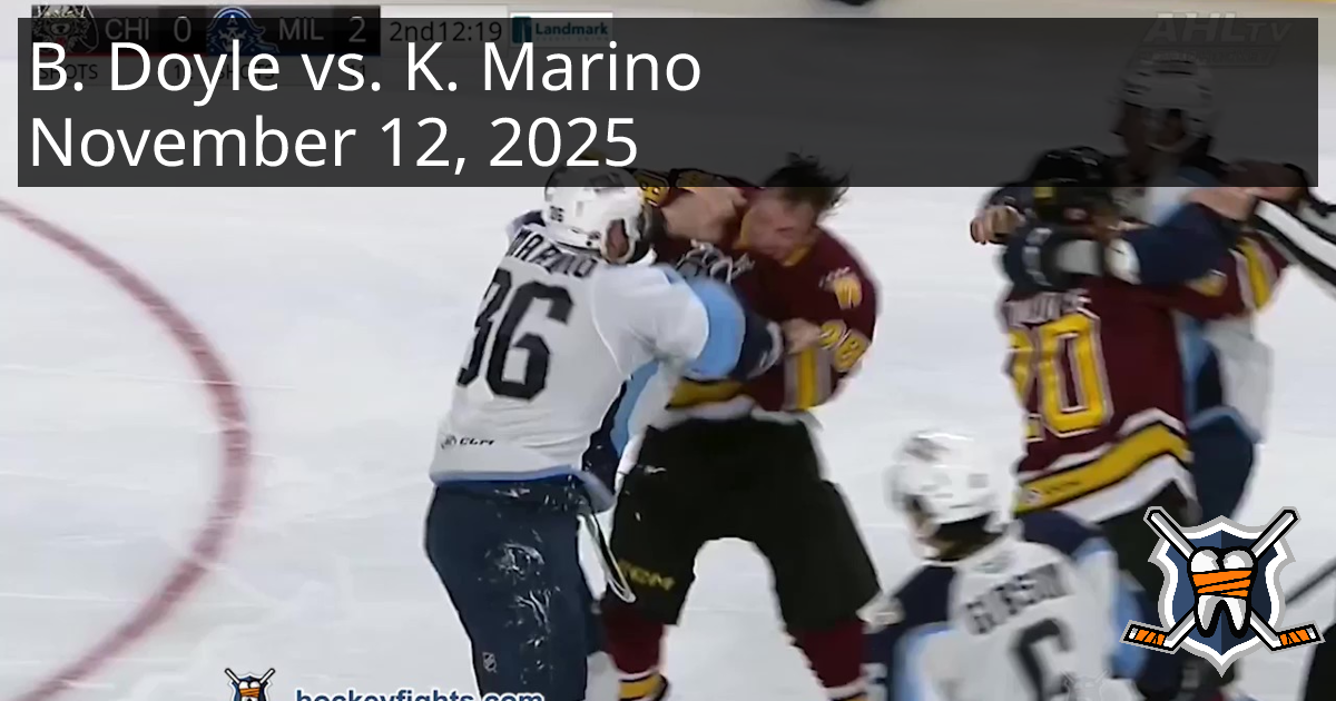 Braden Doyle vs. Kyle Marino, November 12, 2025 - Chicago Wolves vs ...