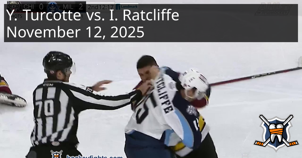 Yanick Turcotte vs. Isaac Ratcliffe, November 12, 2025 - Chicago Wolves ...