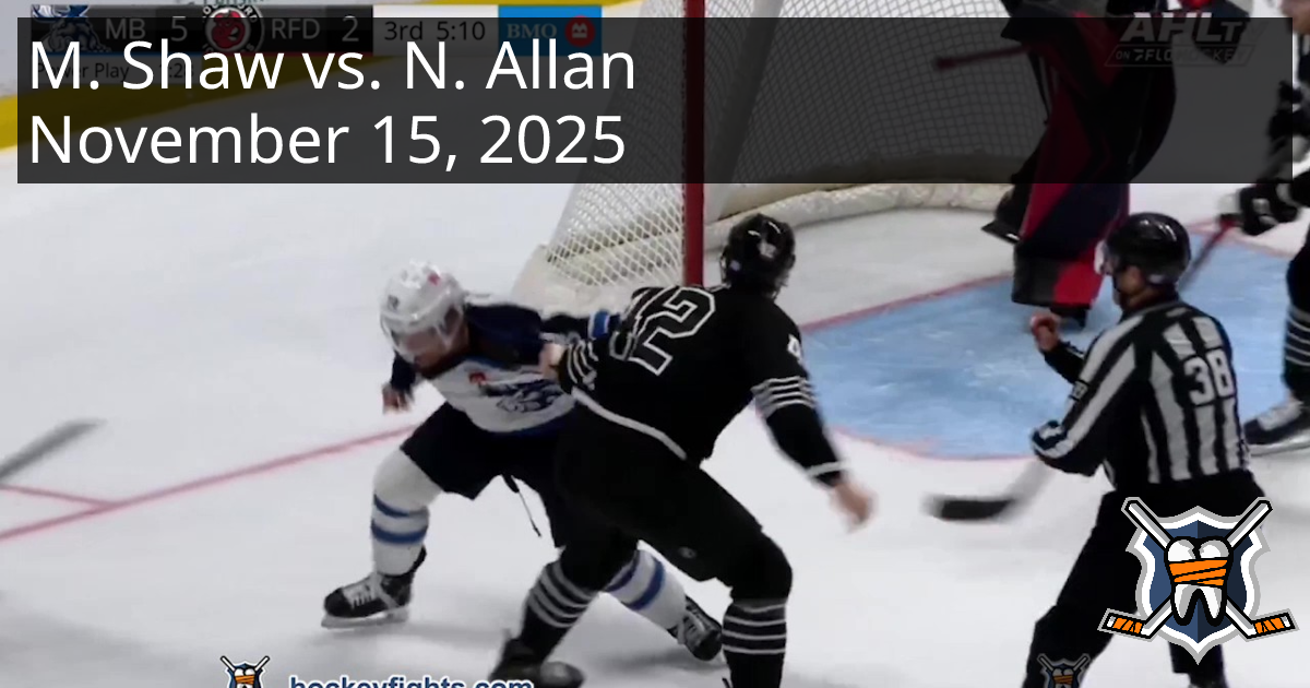 Mason Shaw vs. Nolan Allan, November 15, 2025 - Manitoba Moose vs ...