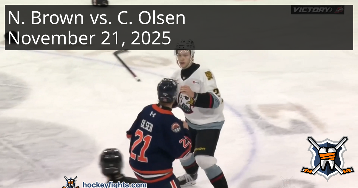 Nathan Brown vs. Carson Olsen, November 21, 2025 - Portland Winterhawks ...