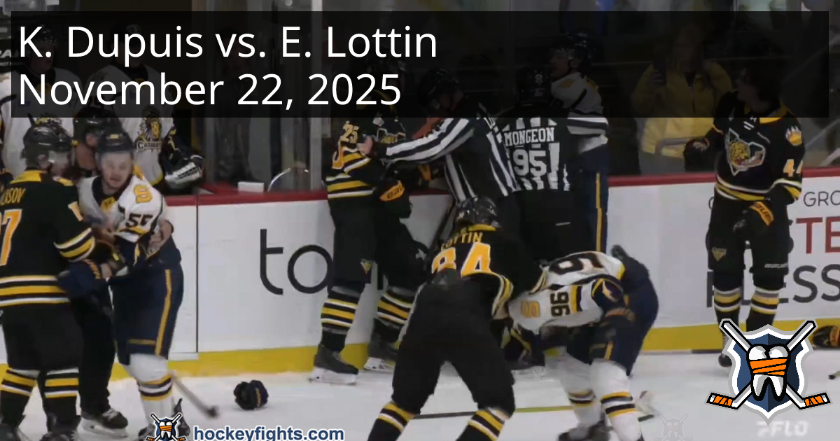 Kody Dupuis vs. Enzo Lottin, November 22, 2025 - Shawinigan Cataractes ...