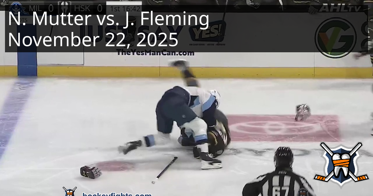 Navrin Mutter vs. Joe Fleming, November 22, 2025 - Milwaukee Admirals ...
