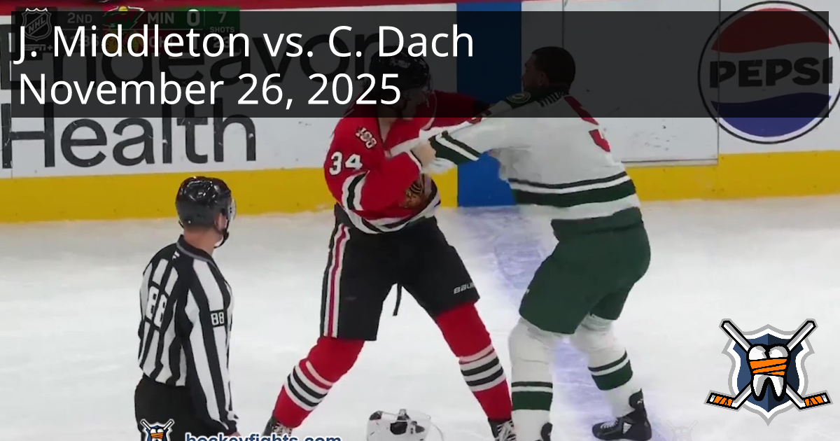 Jacob Middleton vs. Colton Dach, November 26, 2025 - Minnesota Wild vs ...