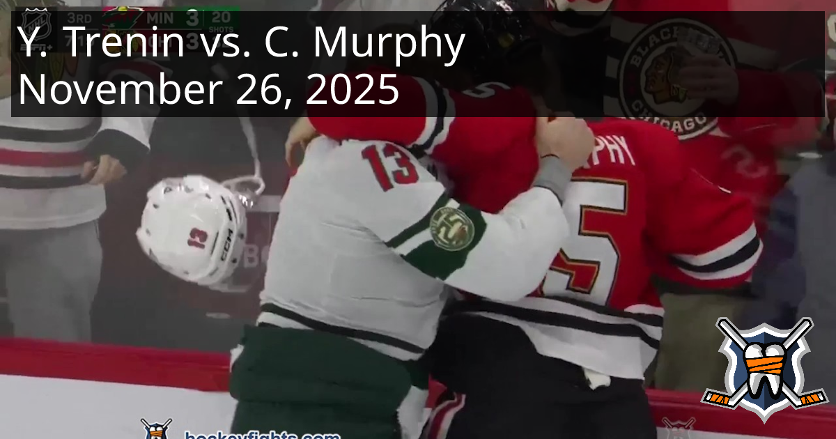 Yakov Trenin vs. Connor Murphy, November 26, 2025 - Minnesota Wild vs ...
