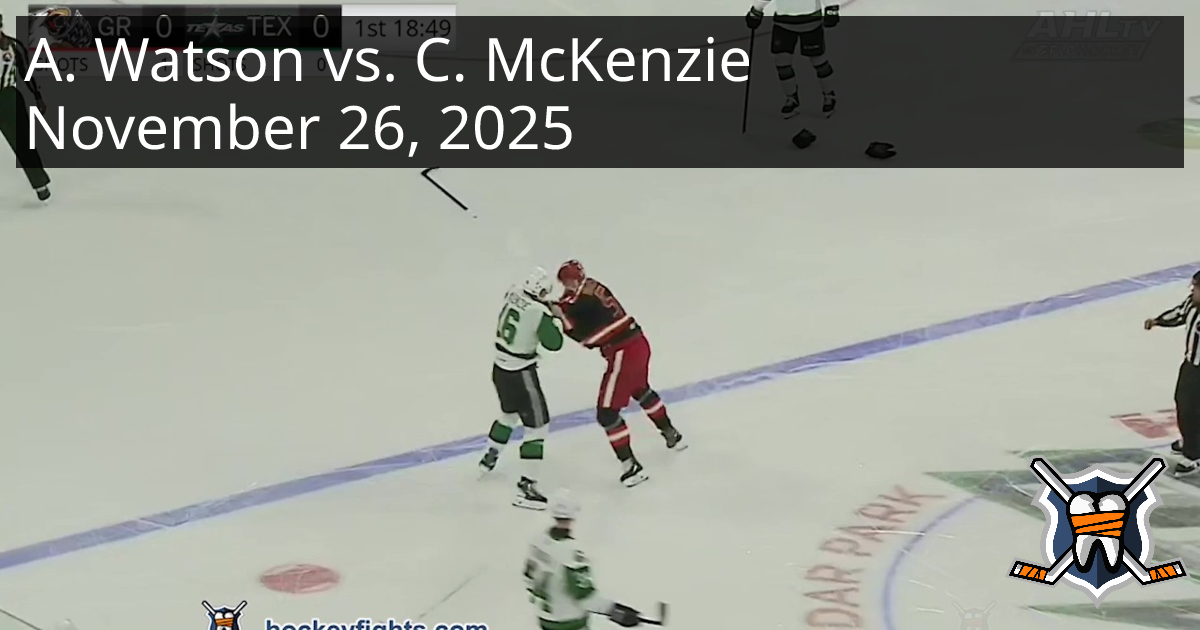 Austin Watson vs. Curtis McKenzie, November 26, 2025 - Grand Rapids ...