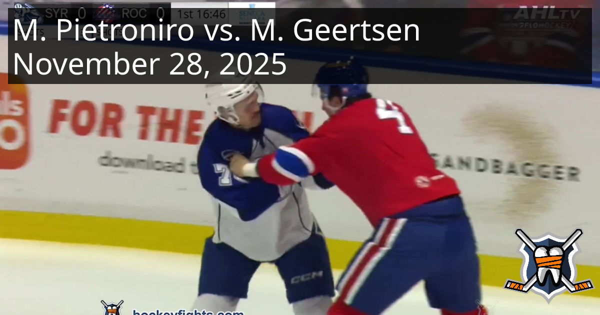 Matteo Pietroniro vs. Mason Geertsen, November 28, 2025 - Syracuse ...