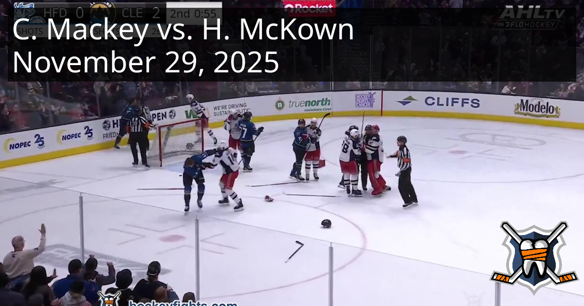 Connor Mackey vs. Hunter McKown, November 29, 2025 - Hartford Wolf Pack ...