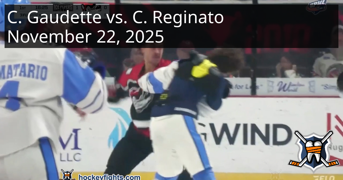 Cam Gaudette vs. Cole Reginato, November 22, 2025 - Pensacola Ice ...