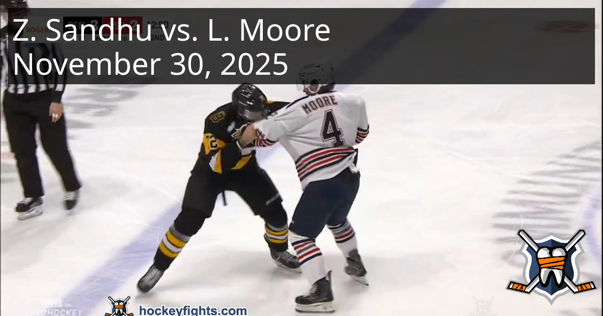 Zackary Sandhu vs. Lucas Moore, November 30, 2025 - Brantford Bulldogs ...
