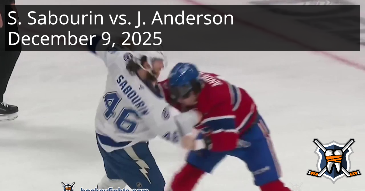 Scott Sabourin vs. Josh Anderson, December 9, 2025 - Tampa Bay ...