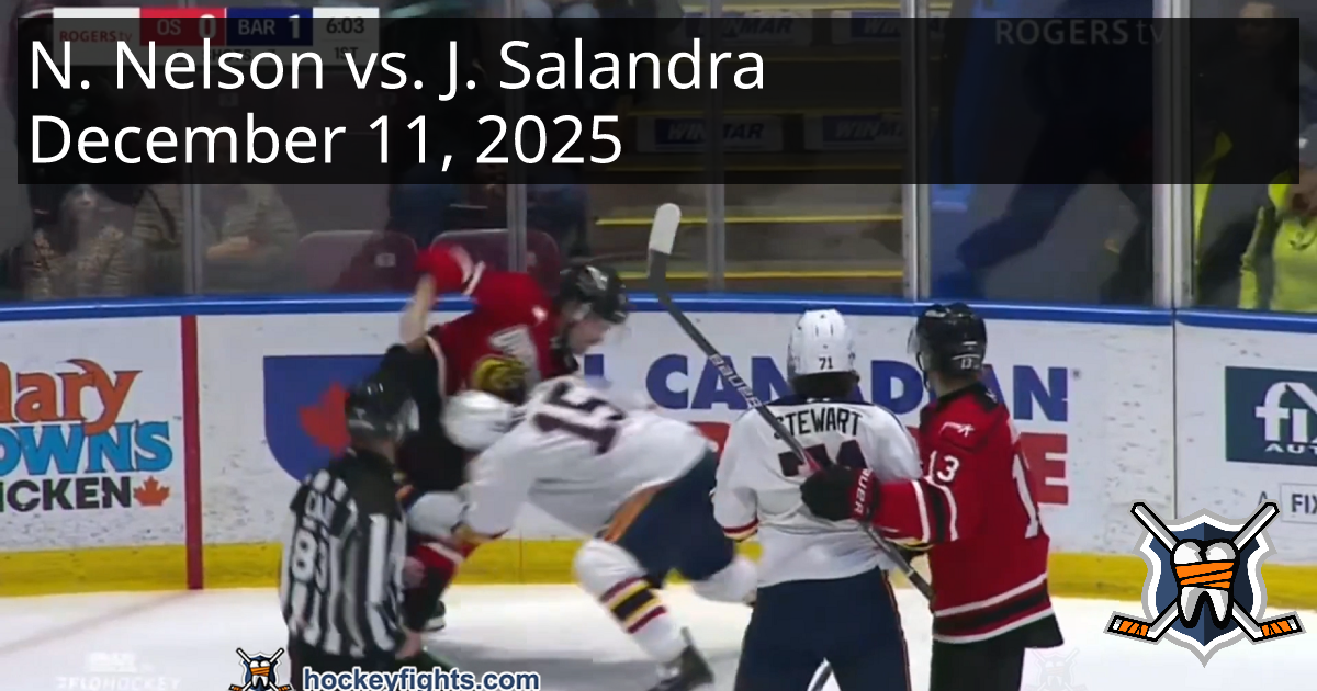Noah Nelson vs. Joe Salandra, December 11, 2025 - Owen Sound Attack vs ...