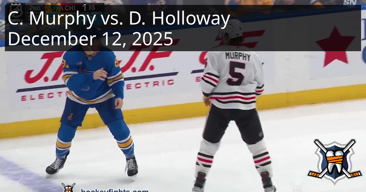 Connor Murphy vs. Dylan Holloway, December 12, 2025 - Chicago ...