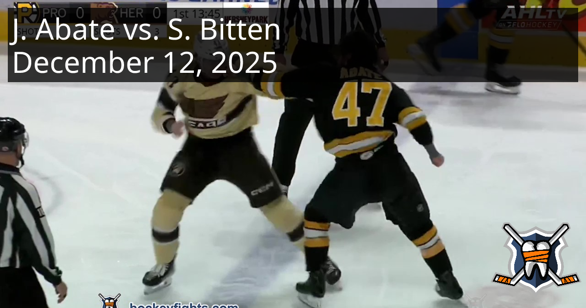 Joseph Abate vs. Sam Bitten, December 12, 2025 - Providence Bruins vs ...