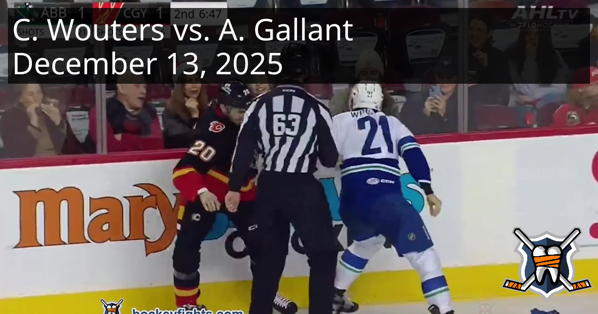 Chase Wouters vs. Alex Gallant, December 13, 2025 - Abbotsford Canucks ...