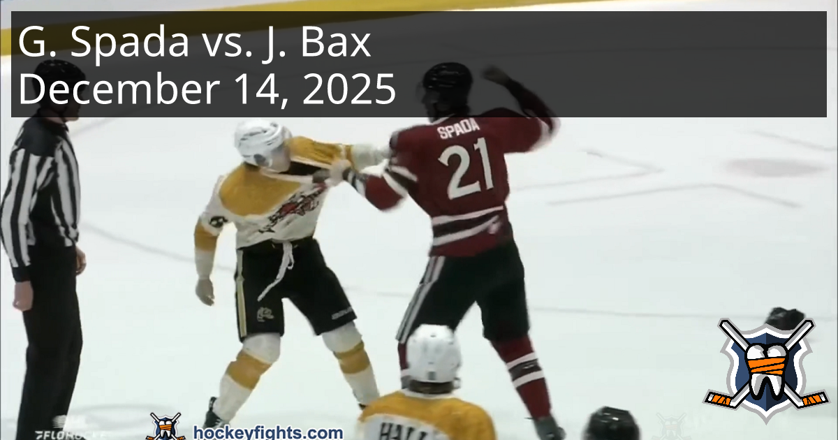 Grant Spada vs. Jordan Bax, December 14, 2025 - Guelph Storm vs. Sarnia ...