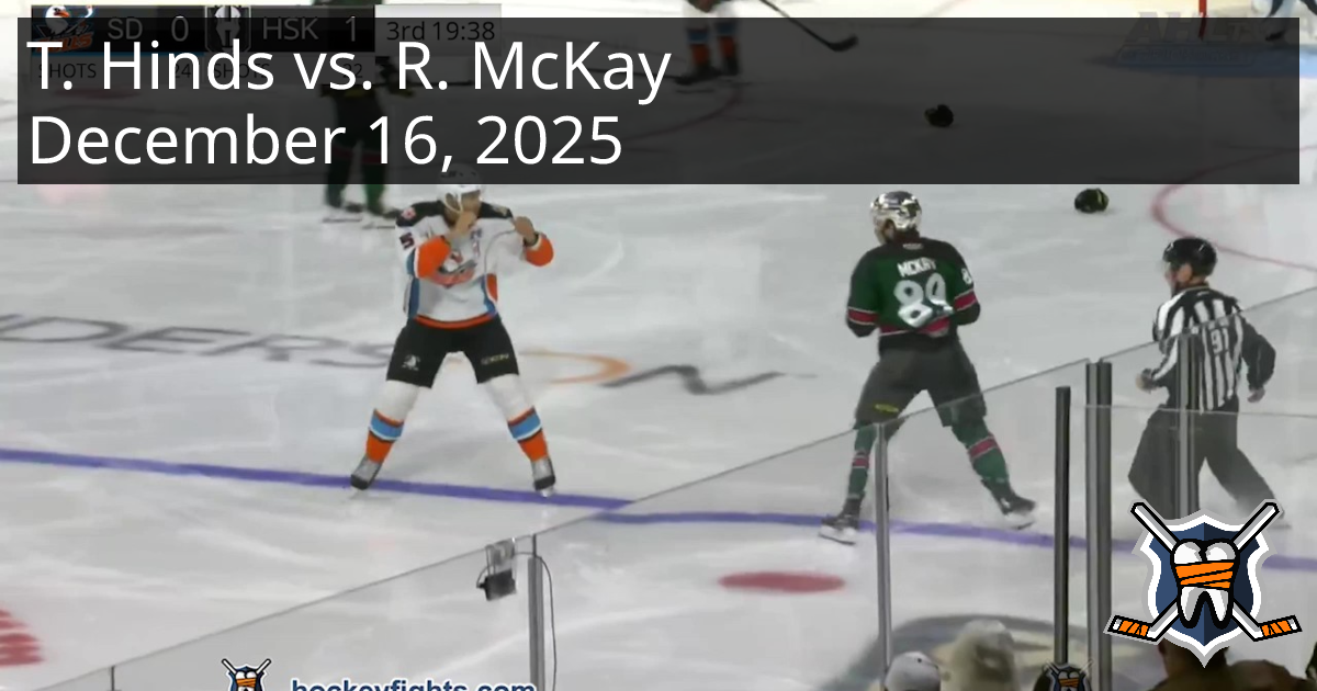 Tyson Hinds vs. Riley McKay, December 16, 2025 - San Diego Gulls vs ...
