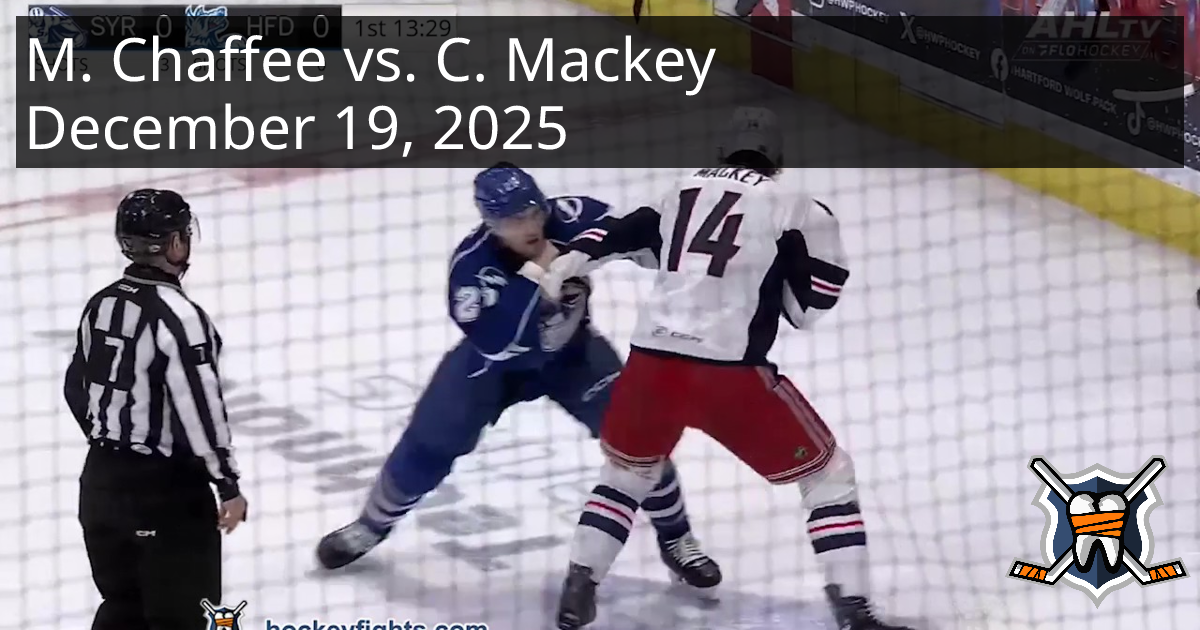 Mitchell Chaffee vs. Connor Mackey, December 19, 2025 - Syracuse Crunch ...