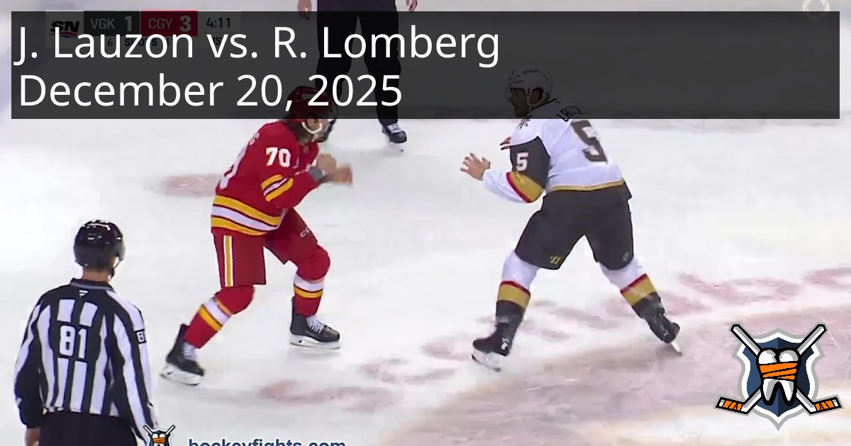 Jeremy Lauzon vs. Ryan Lomberg, December 20, 2025 - Vegas Golden ...