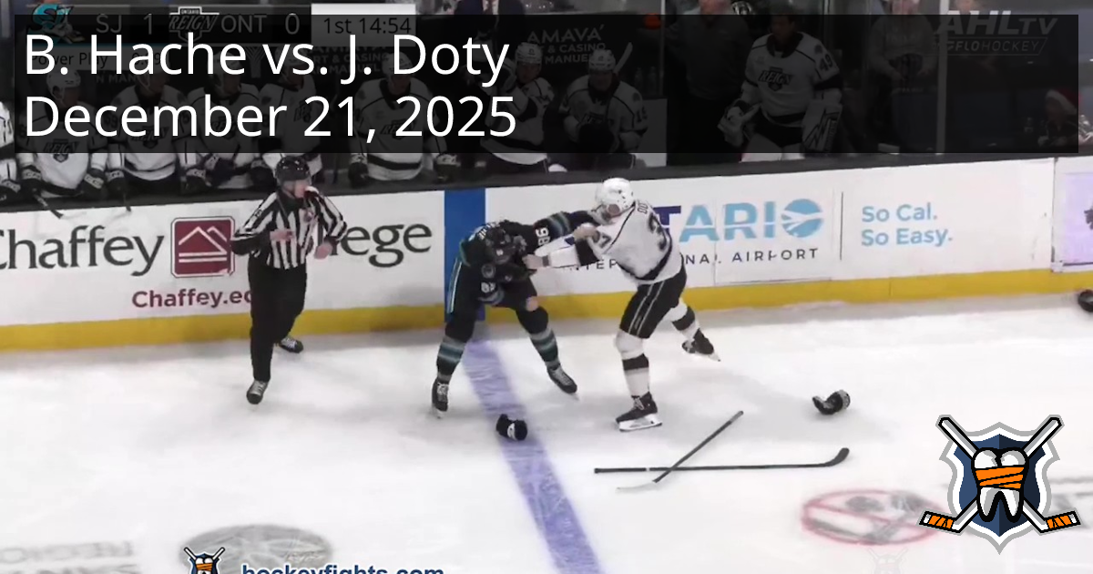 Braden Hache vs. Jacob Doty, December 21, 2025 - San Jose Barracuda vs ...