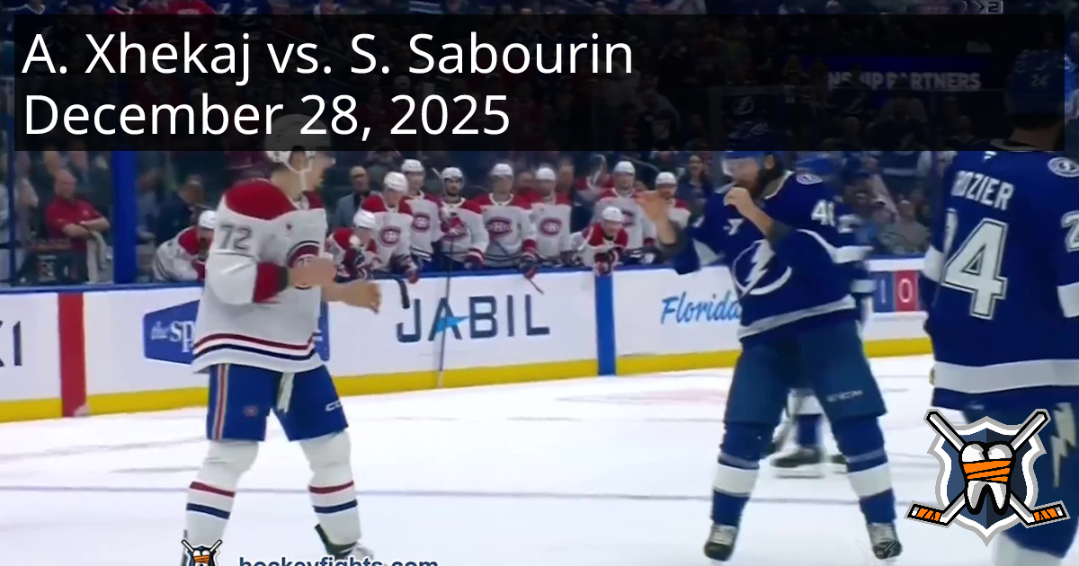 Arber Xhekaj vs. Scott Sabourin, December 28, 2025 - Montreal Canadiens ...
