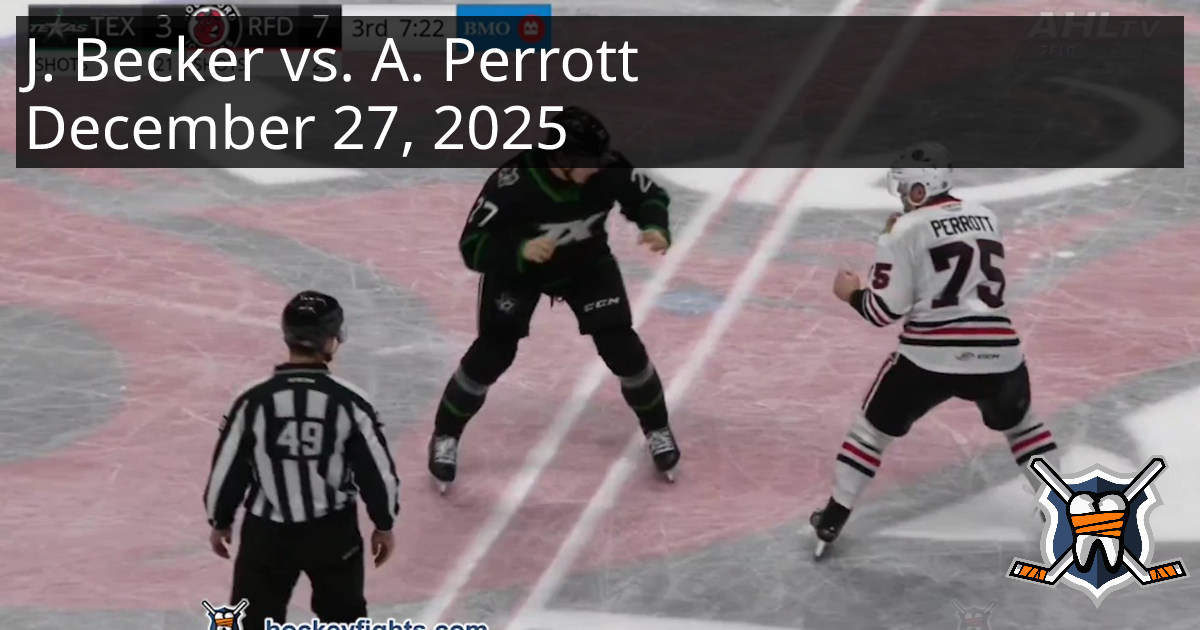 Jack Becker vs. Andrew Perrott, December 27, 2025 - Texas Stars vs ...