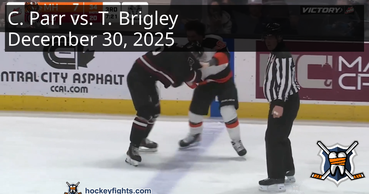 Cameron Parr vs. Talon Brigley, December 30, 2025 - Medicine Hat Tigers ...
