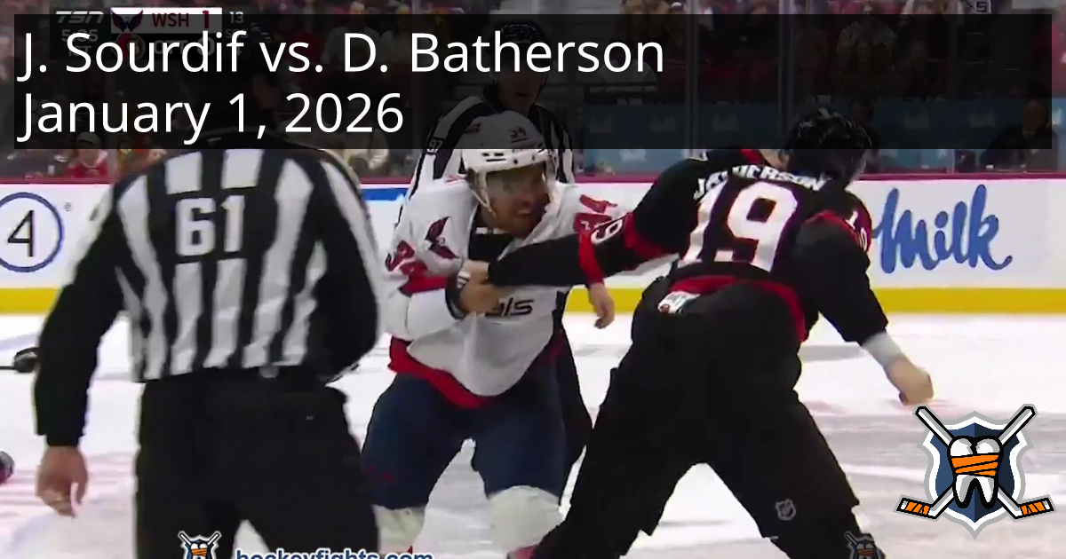 Justin Sourdif vs. Drake Batherson, January 1, 2026 - Washington ...